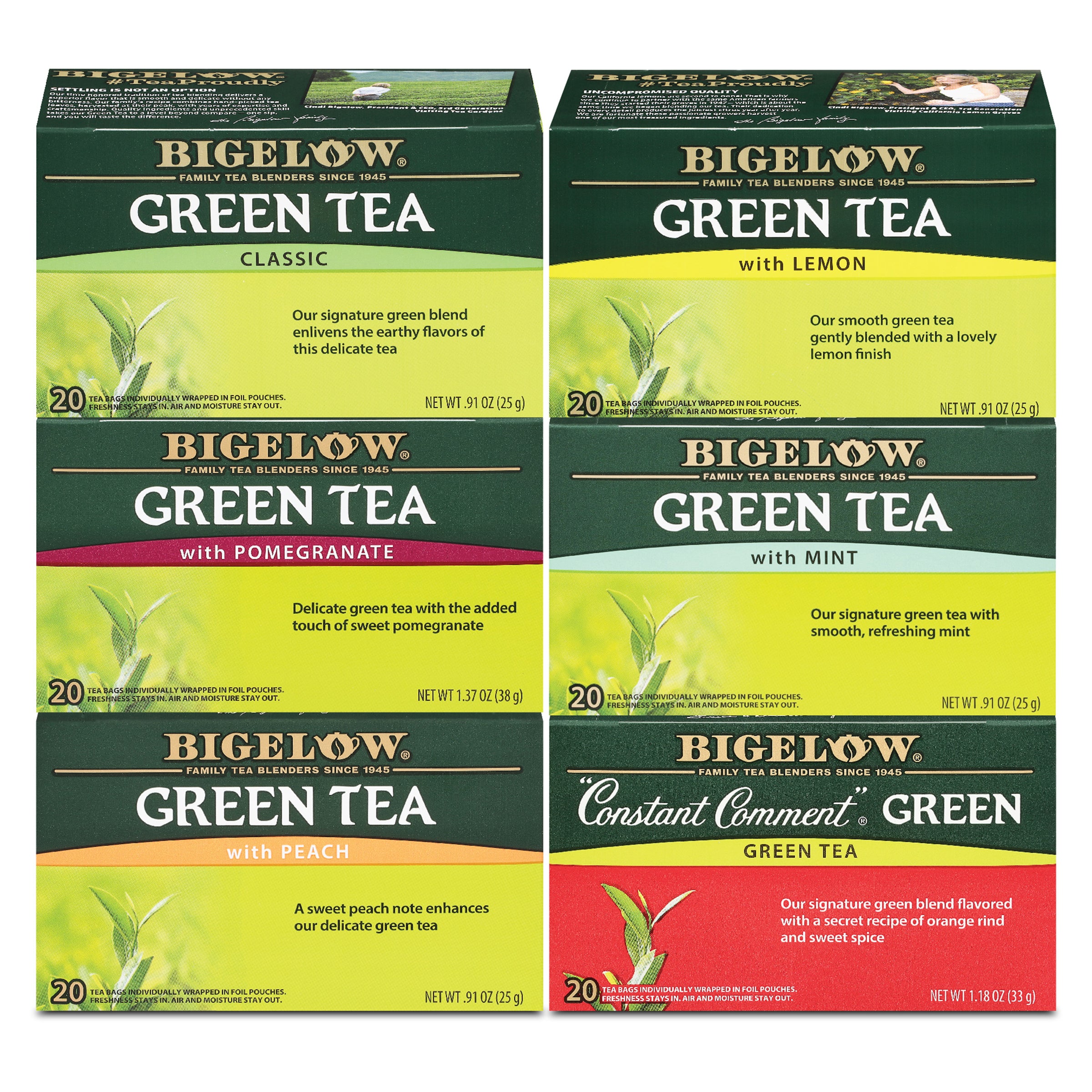 Mixed Case of 6 Bigelow Green Teas - Case of 6 boxes- total of 120 ...