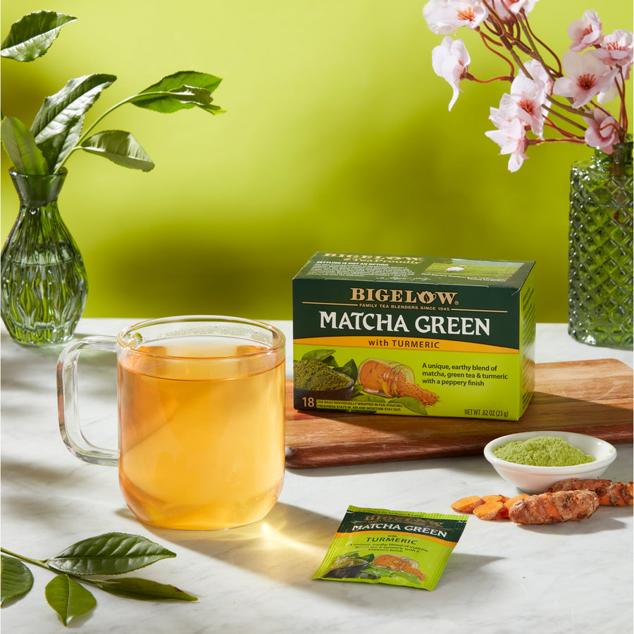 Matcha Green Tea with Turmeric - Case of 6 boxes - total of 108 teabags ...