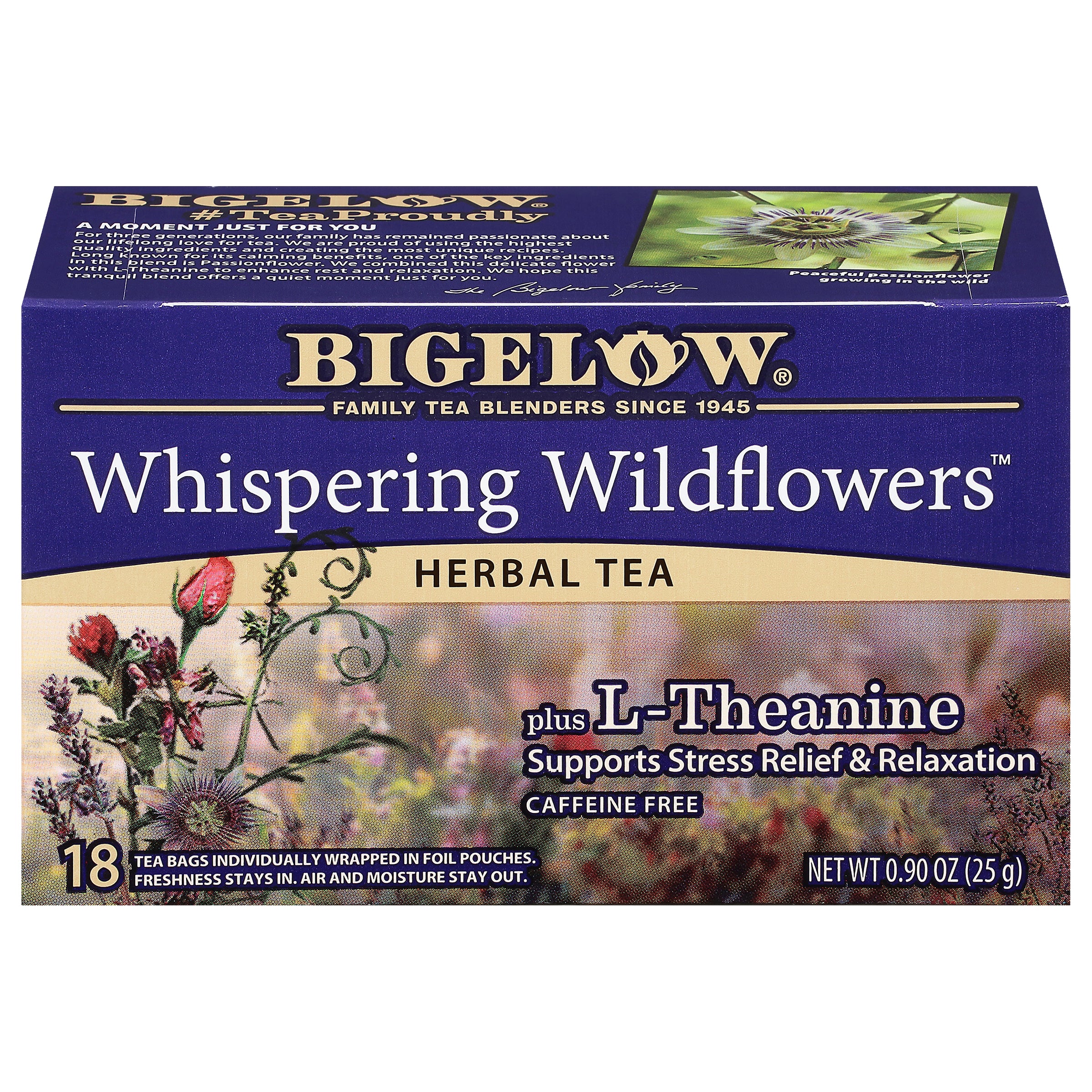 Whispering Wildflowers Plus L-Theanine Herbal Tea – Bigelow Tea
