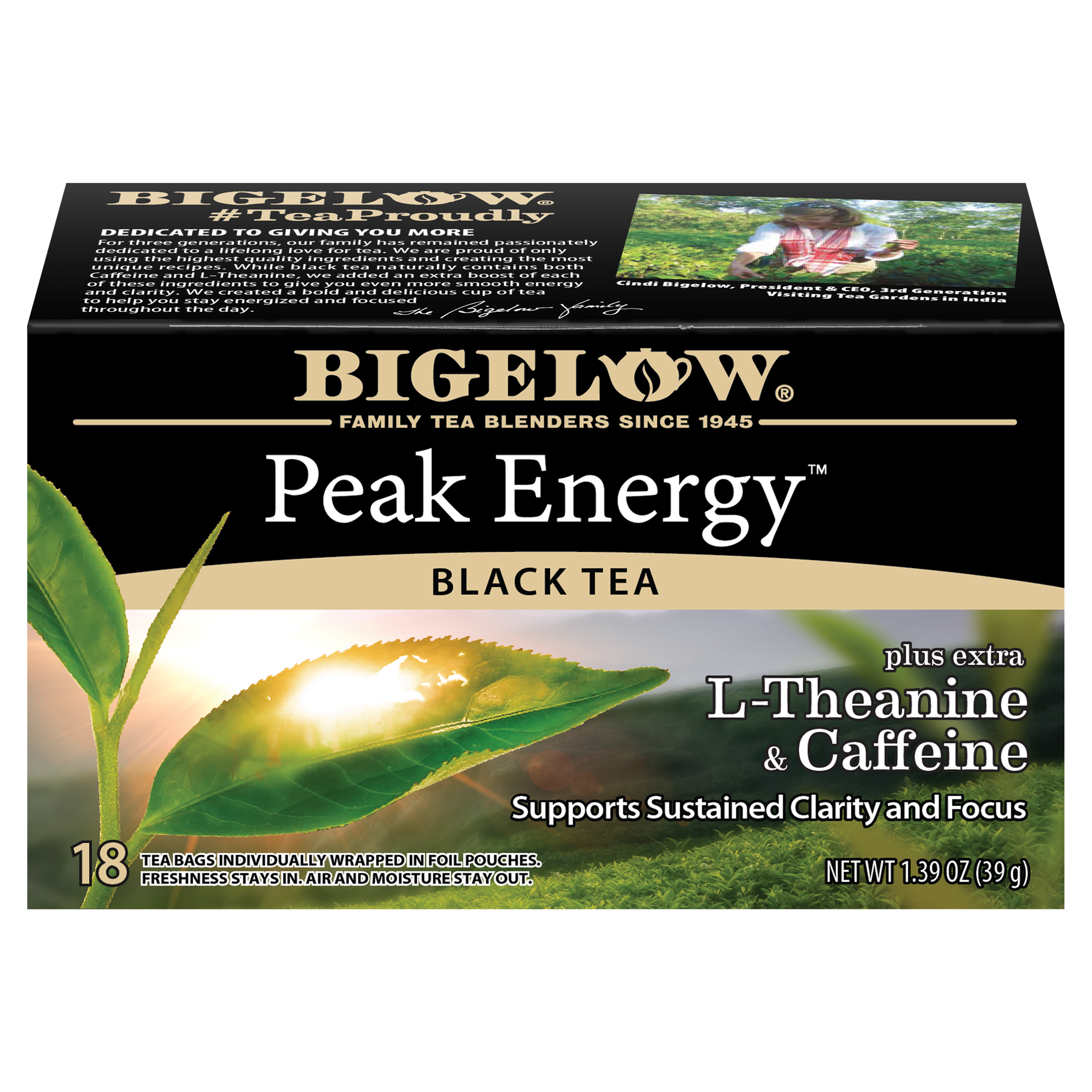 Peak Energy Plus Extra L-Theanine & Caffeine Black Tea – Bigelow Tea