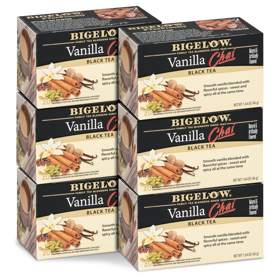 Vanilla Chai Tea - Case of 6 boxes- total of 120 teabags – Bigelow Tea