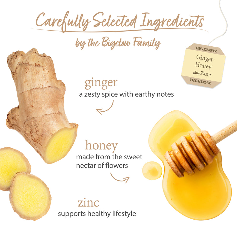 Ginger Honey Plus Zinc Herbal Tea – Bigelow Tea