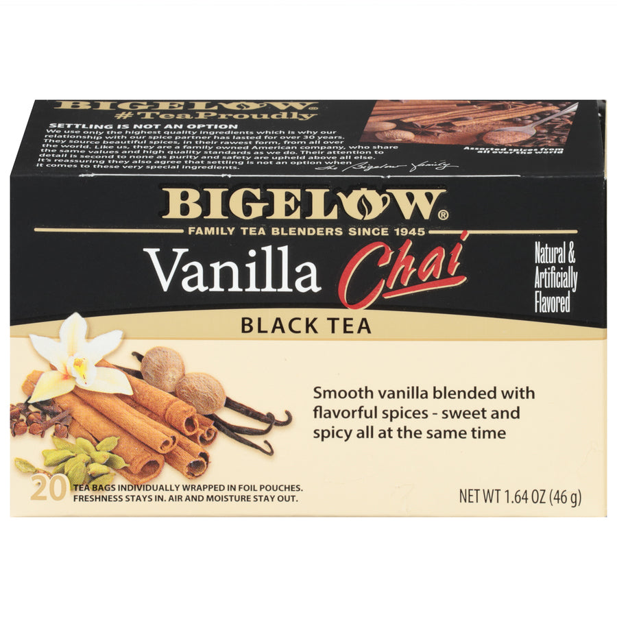 Vanilla Chai Tea - Case of 6 boxes- total of 120 teabags – Bigelow Tea