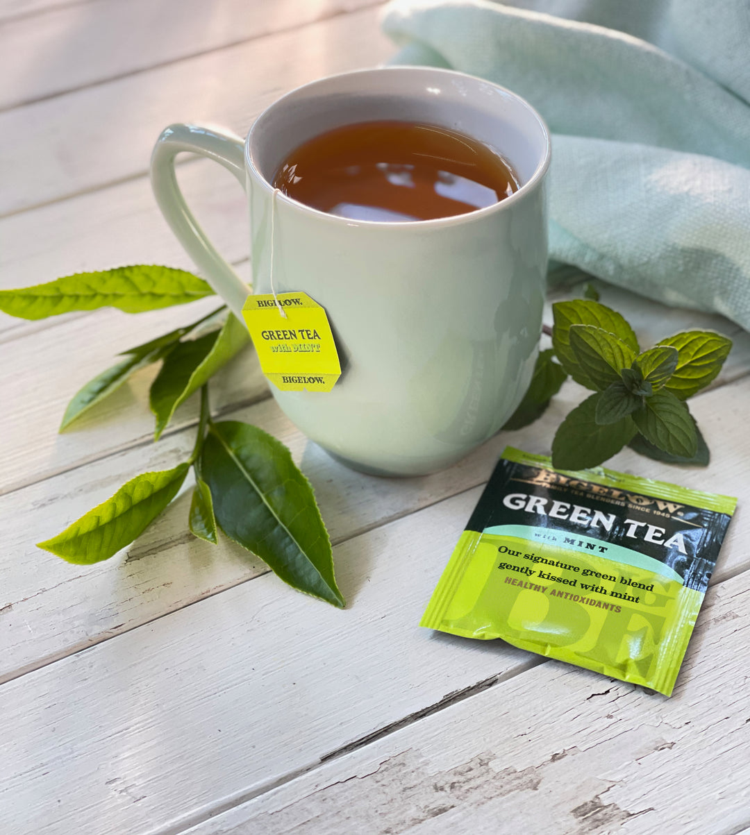 Green Tea with Mint - Case of 6 boxes- total of 120 teabags – Bigelow Tea