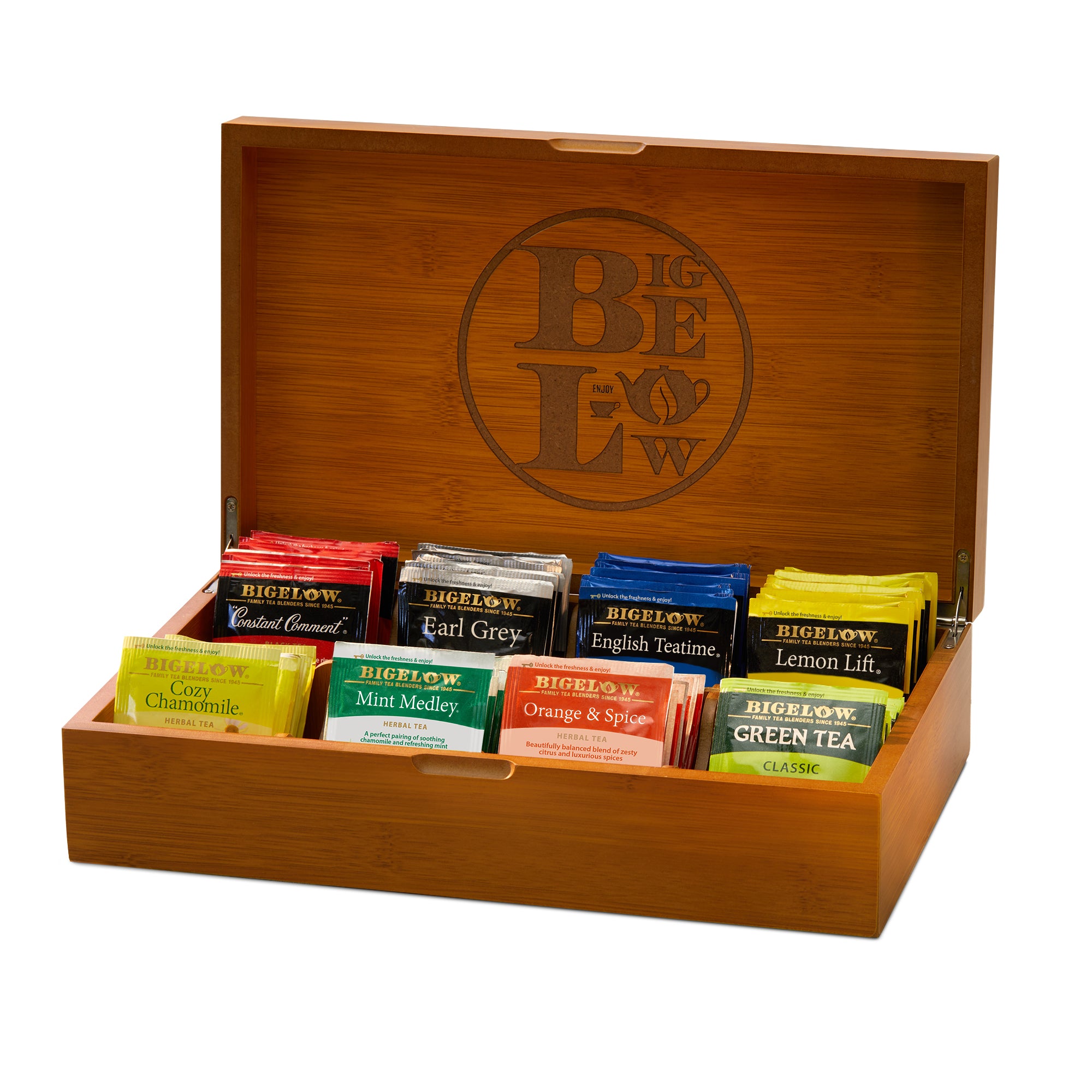 Wooden Chest with Flavored and Herbal Tea - total of 64 teabags ...