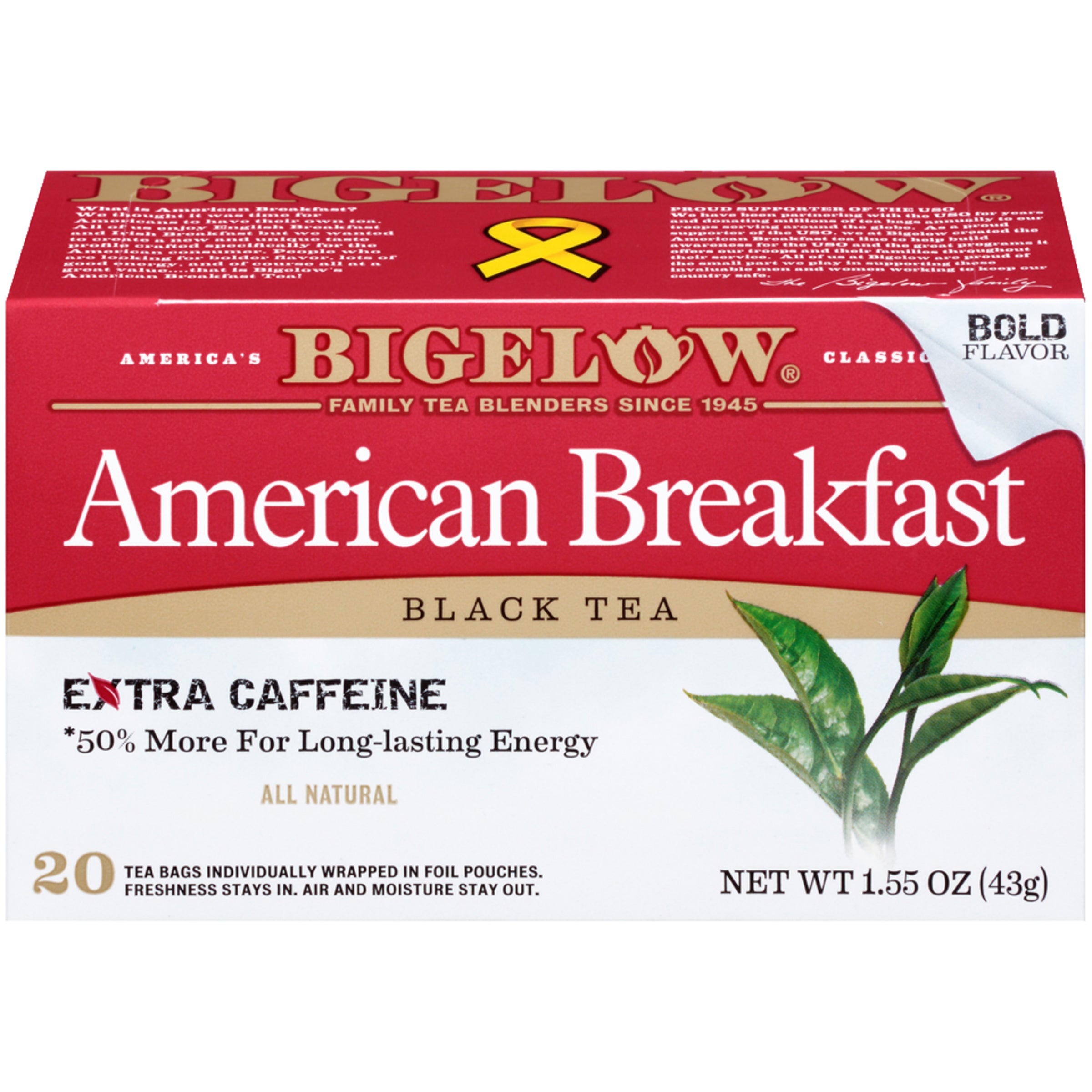 American Breakfast Black Tea - Case of 6 boxes - total of 120 teabags ...